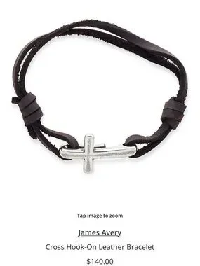 James Avery | Jewelry | James Avery Cross Hookon Leather Bracelet With ...